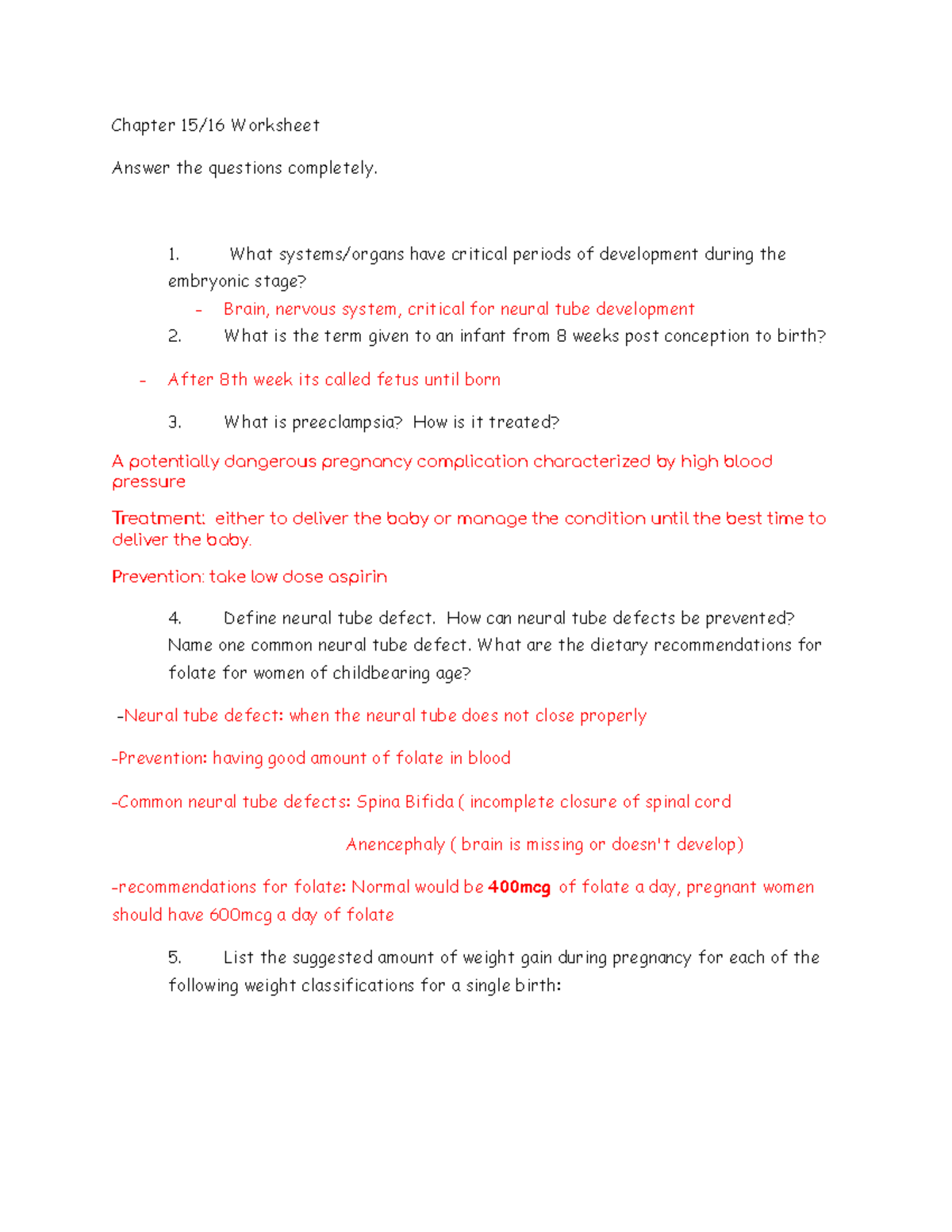Chapter 15/16 Worksheet - Chapter 15/16 Worksheet Answer the questions ...