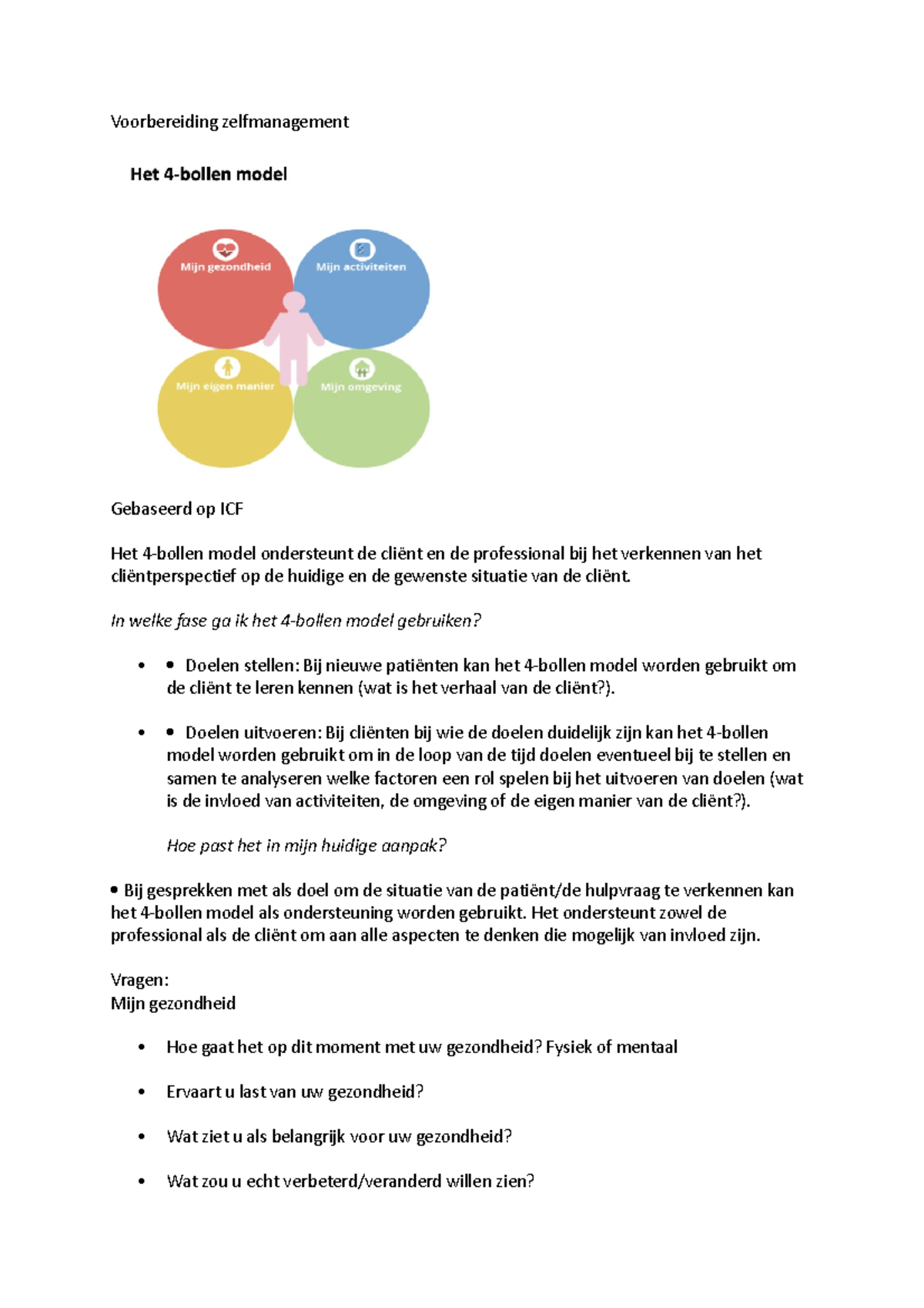 Voorbereiding zelfmanagement - Voorbereiding zelfmanagement Gebaseerd ...