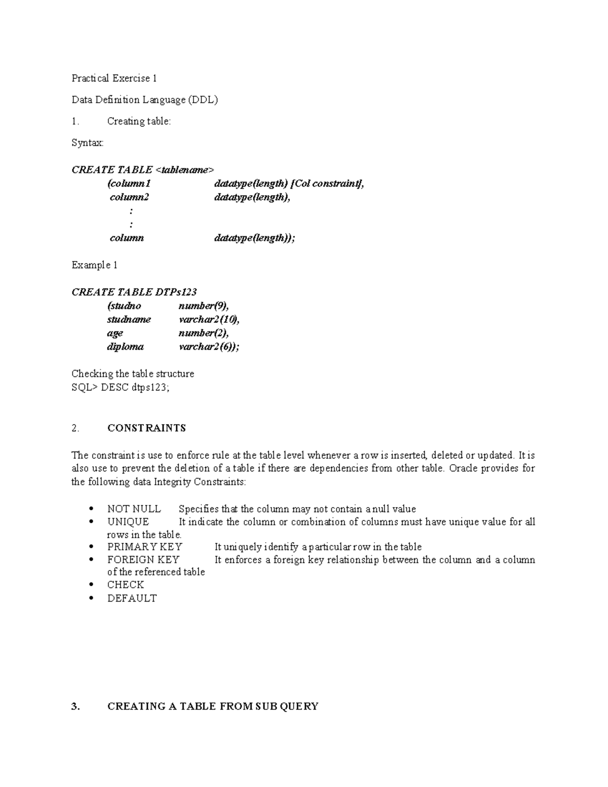 Practical Exercise 1 - It is very helpful for preparing for the finals. - Practical Exercise 1 ...