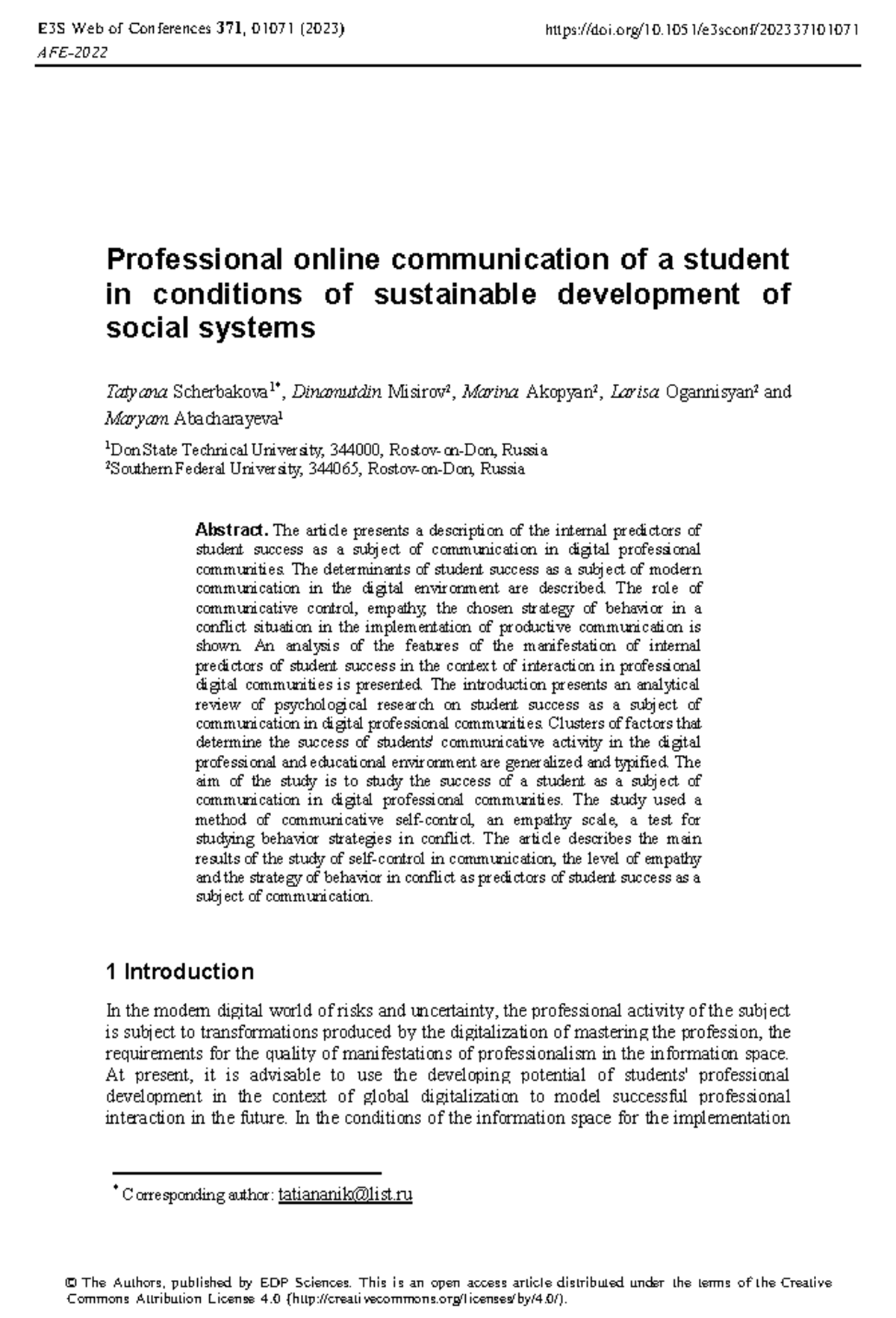 Research paper on Professional Communication - Professional online ...