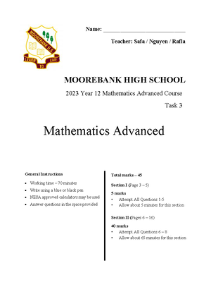 Mathematics advanced ext1 ext2 reference sheet nov2019 - – 1 – NSW ...