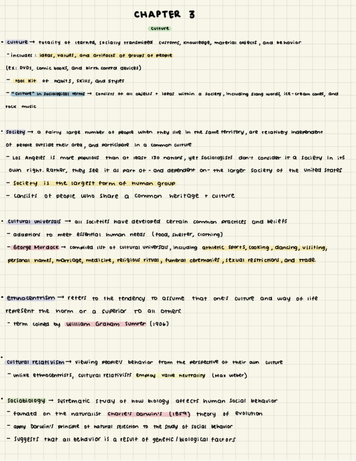 Sociology-14 - Chapter 3 - Culture Talks about culture including ...