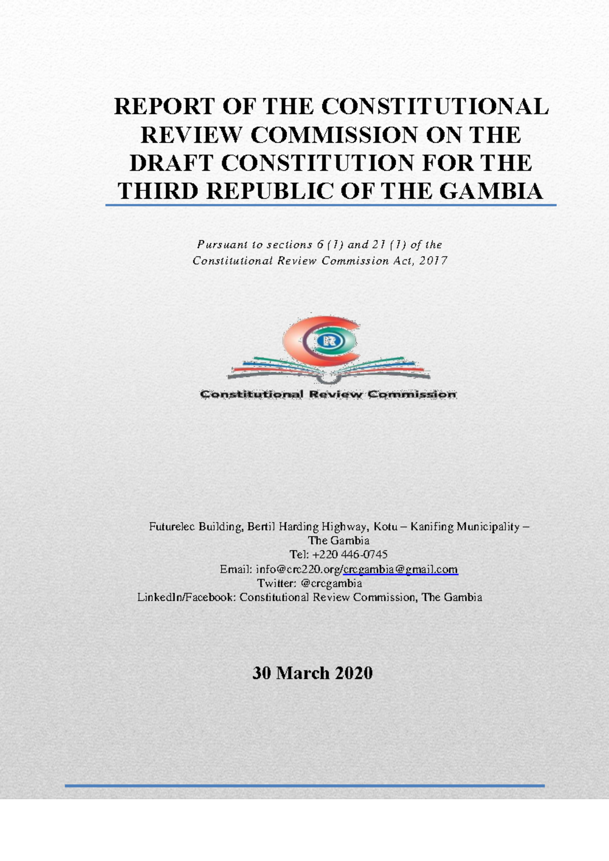 CRC+-+ Final+ Report+ON+THE+ Draft+ Constitution - REPORT OF THE ...