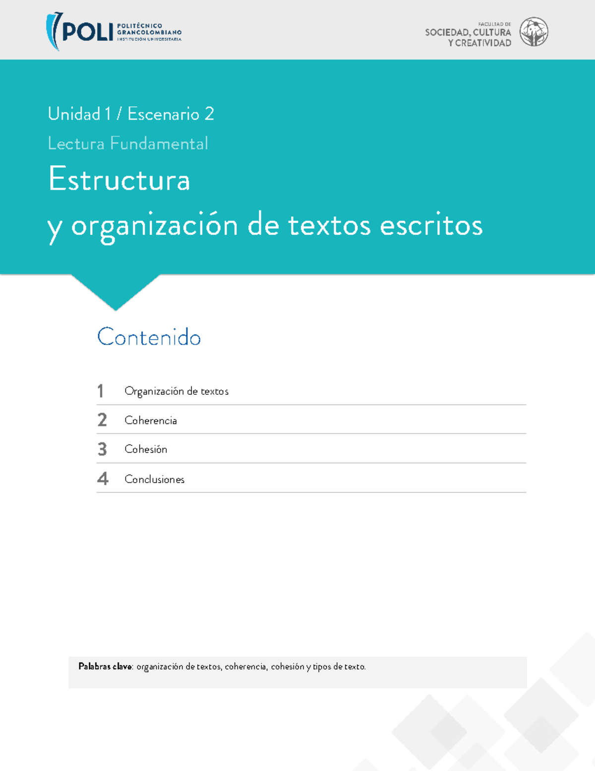 PDF Escenario 2 - Palabras clave: organización de textos, coherencia ...