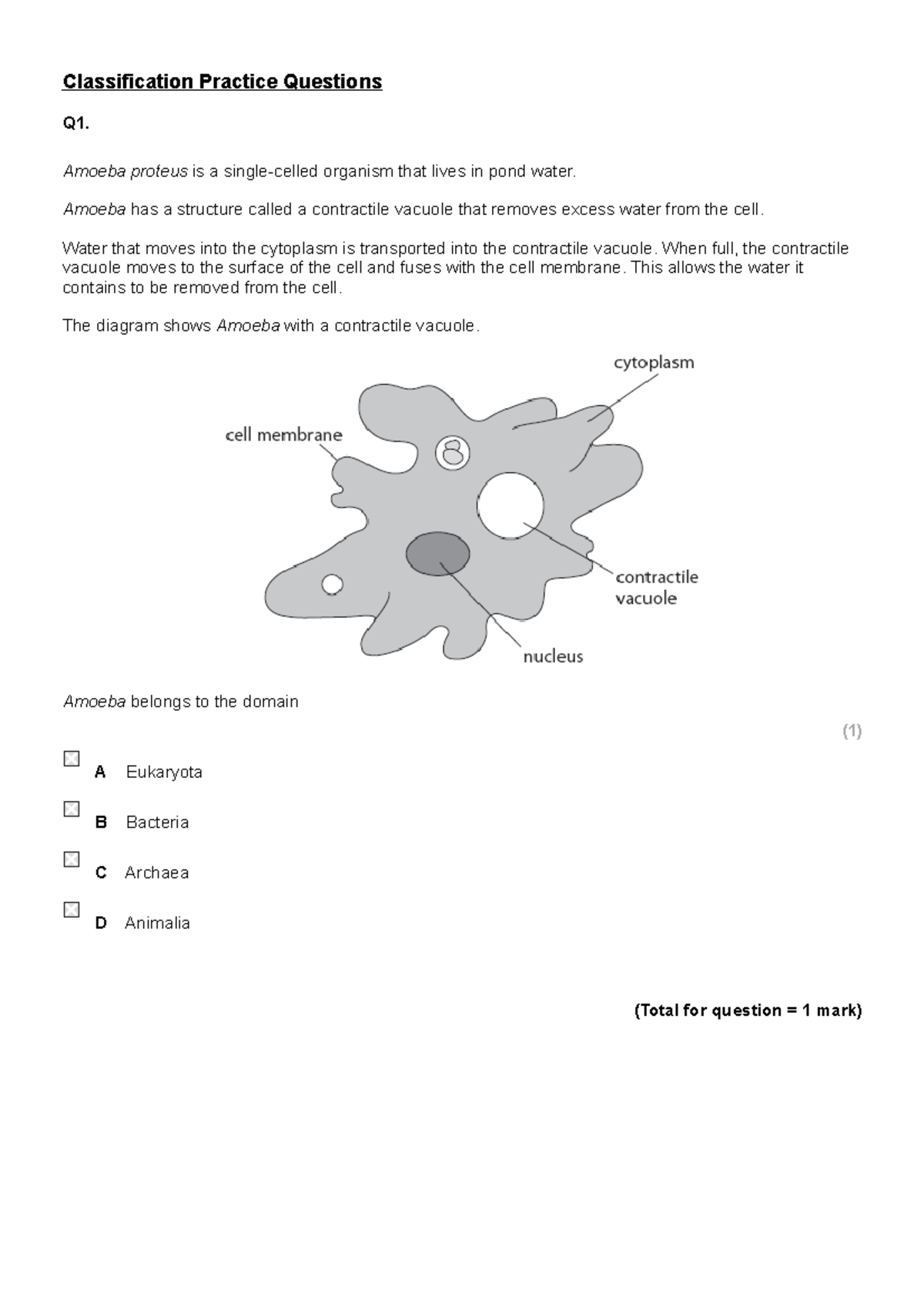 Classification Practice Questions - Studocu