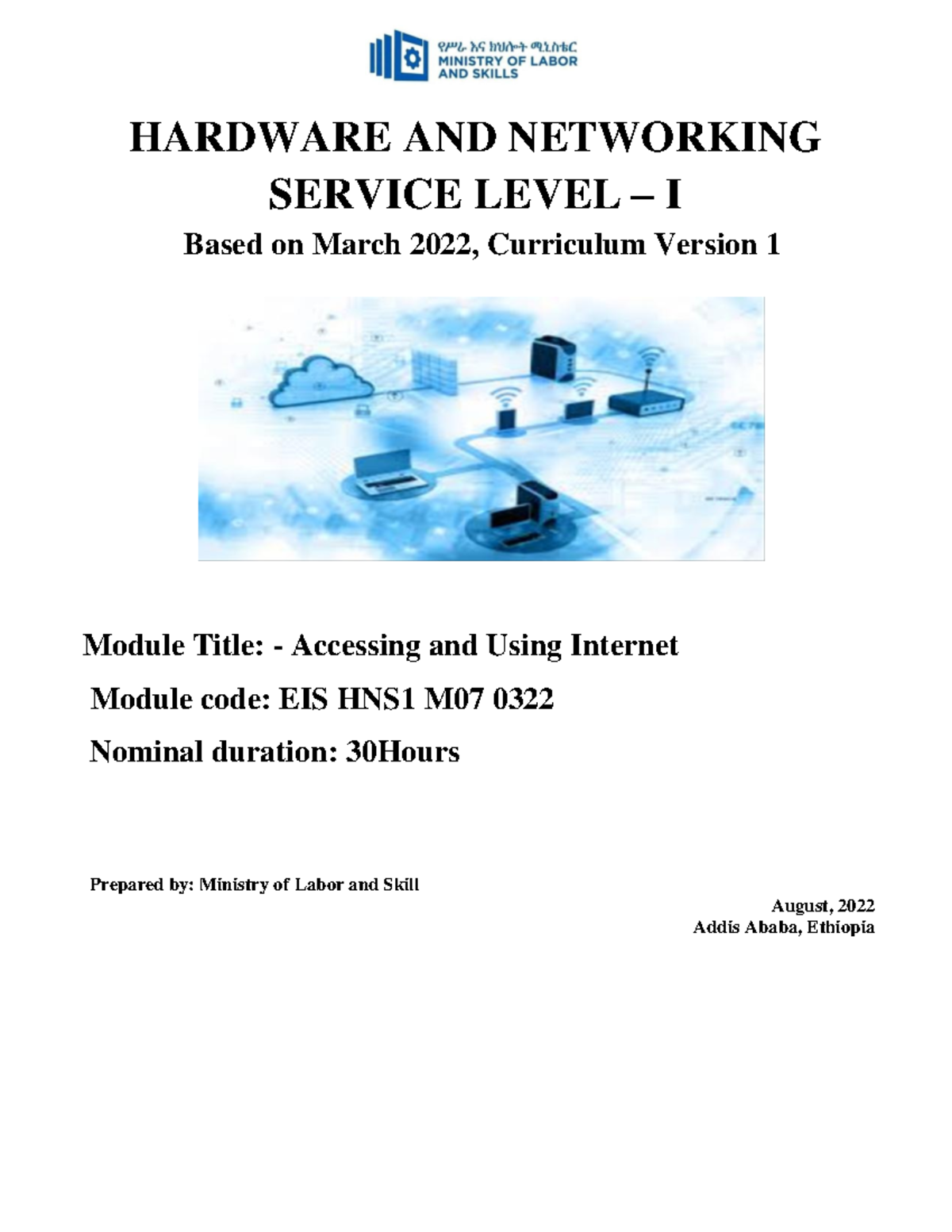 HNS - M09 Access and Use Inter - HARDWARE AND NETWORKING SERVICE LEVEL ...