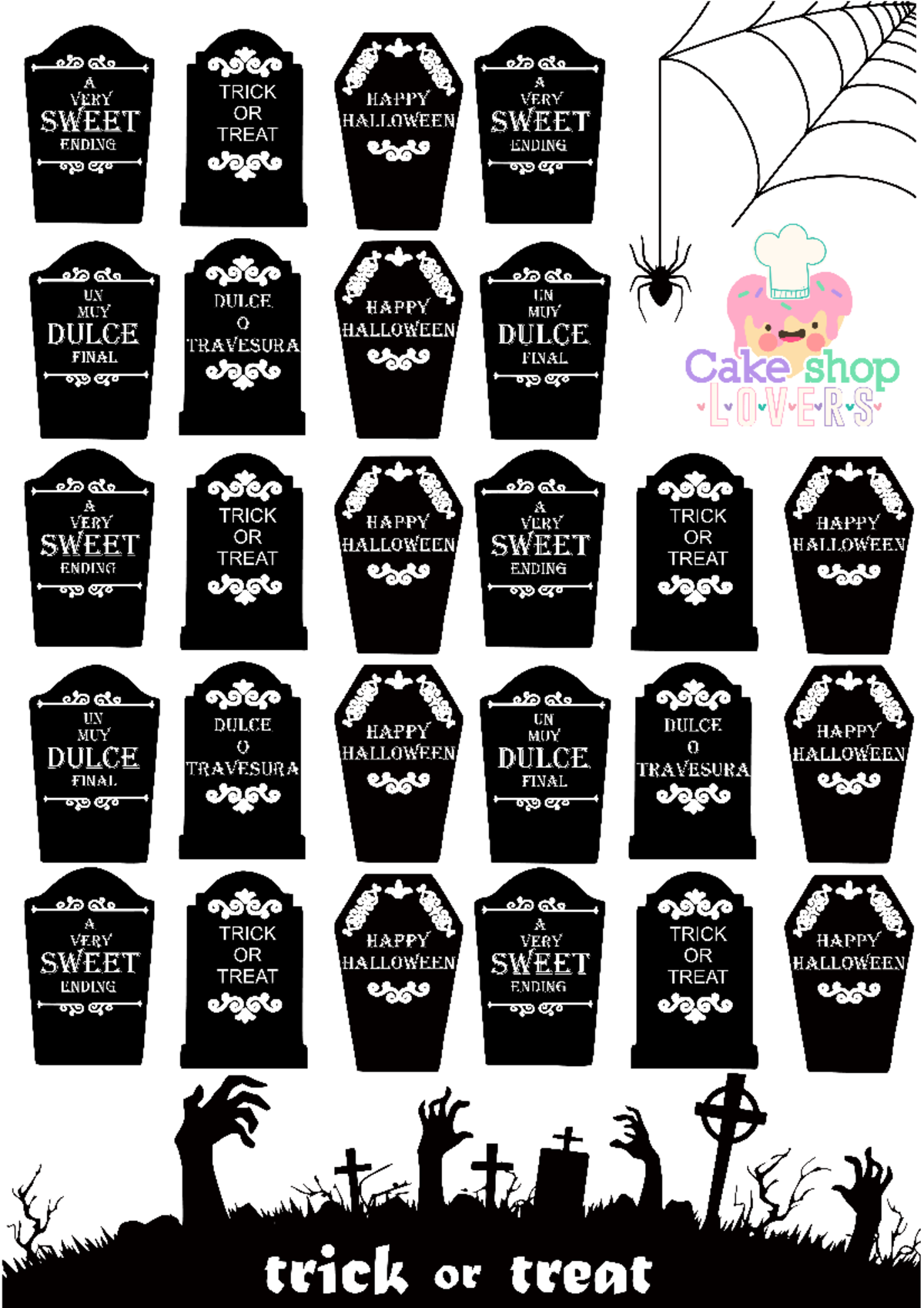 Lapida Halloween Cakeshoplovers - A A VERY TRICK HAPPY VERY SWEET OR ...