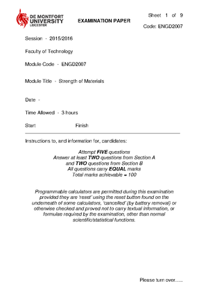 ENGD2007 2018 Resit Exam - Sheet 1 of 9 RESIT EXAMINATION PAPER Code:R ...