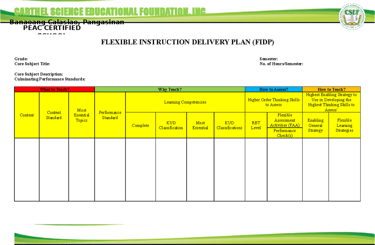 Grade 10 Math Template Cmap CARTHEL SCIENCE EDUCATIONAL FOUNDATION