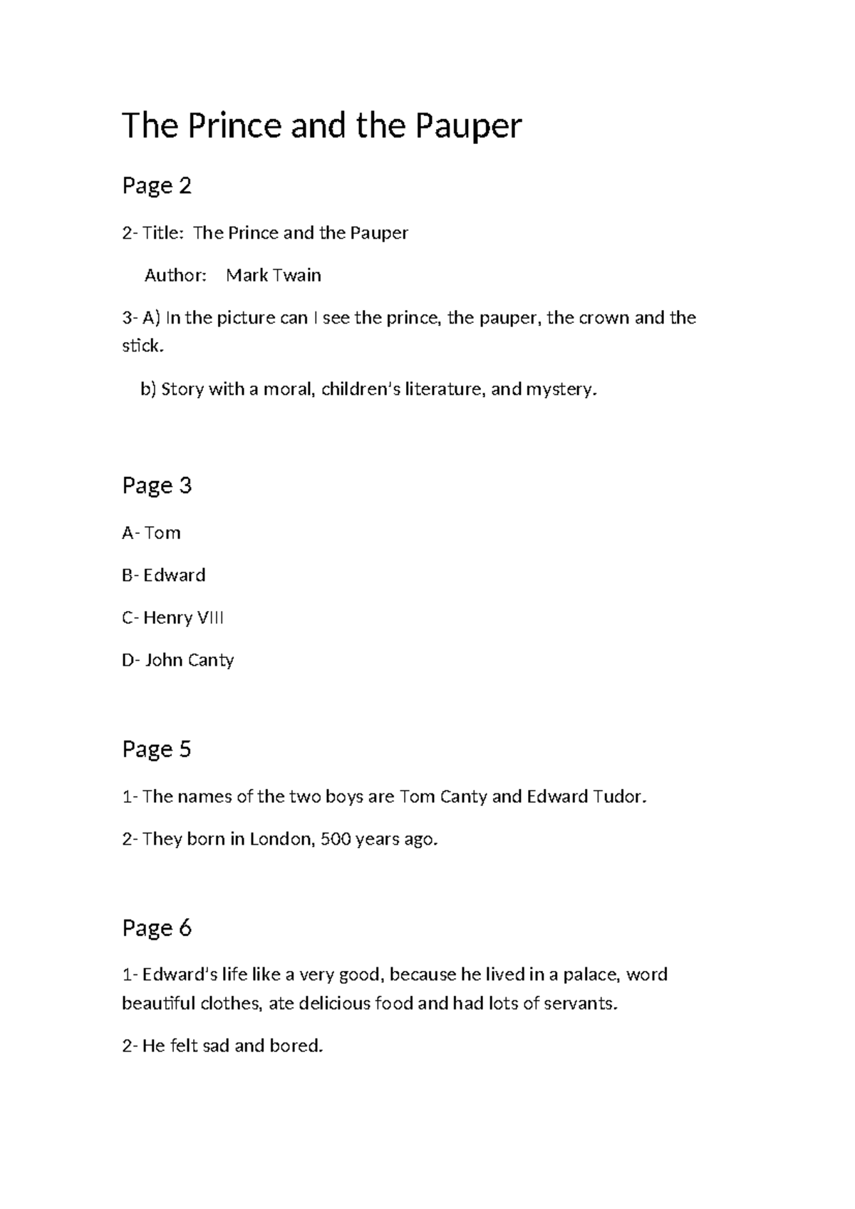 The Prince and the Pauper- ingles - The Prince and the Pauper Page 2 2 ...