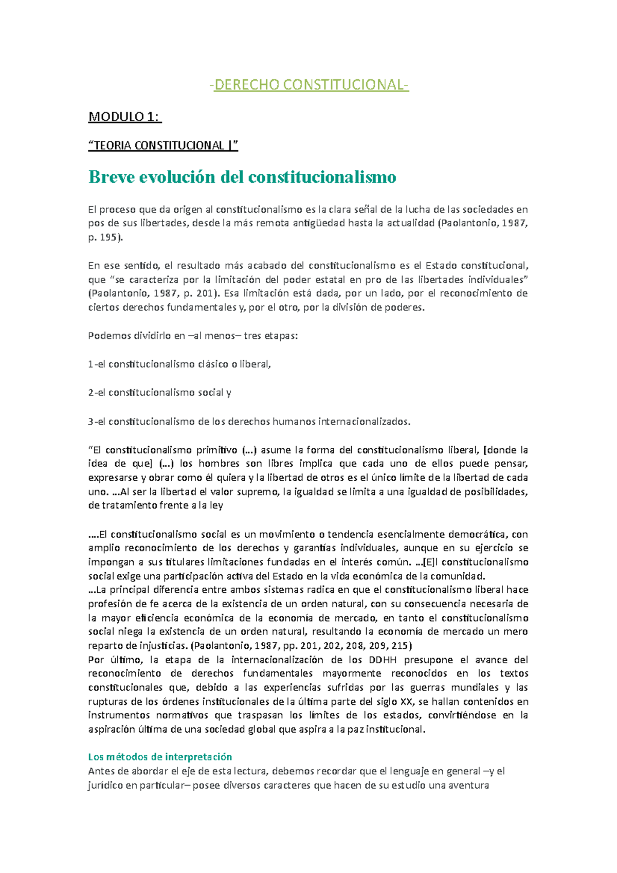 Derecho Constitucional Mod 1 Y 2 Derecho Constitucional Modulo 1