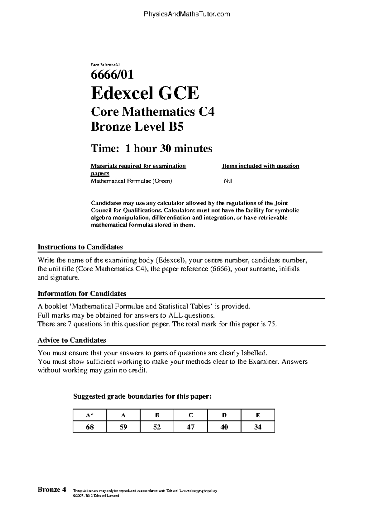 05 Bronze 5 - C4 Edexcel - Bronze 4 This publication may only be ...