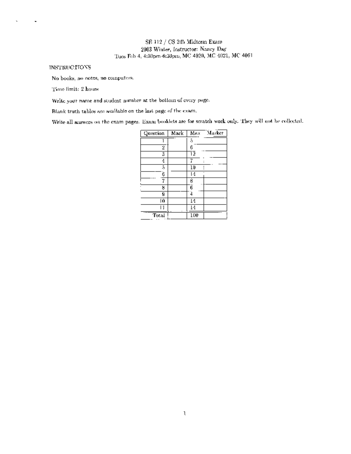 Exams 2003-2005, questions and answers - University of Waterloo Final ...