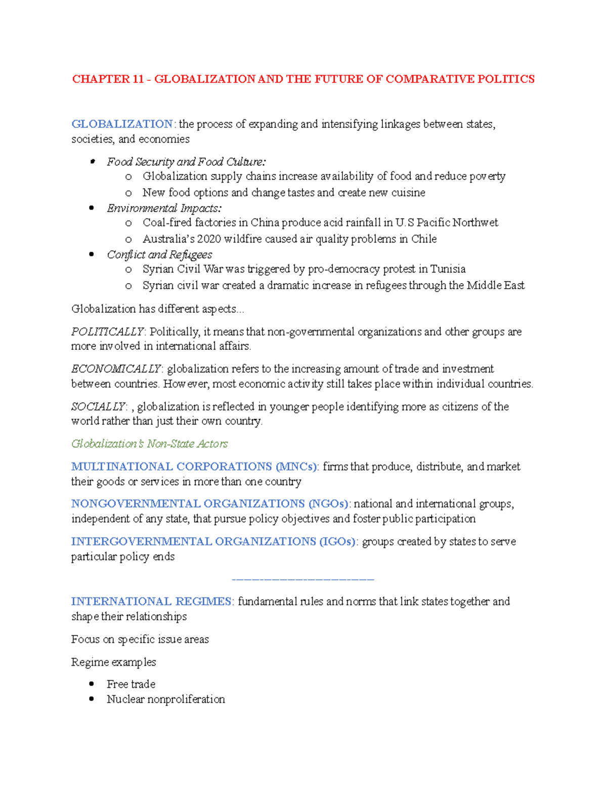 Chapter 11 - Globalization AND THE Future OF Comparative Politics ...