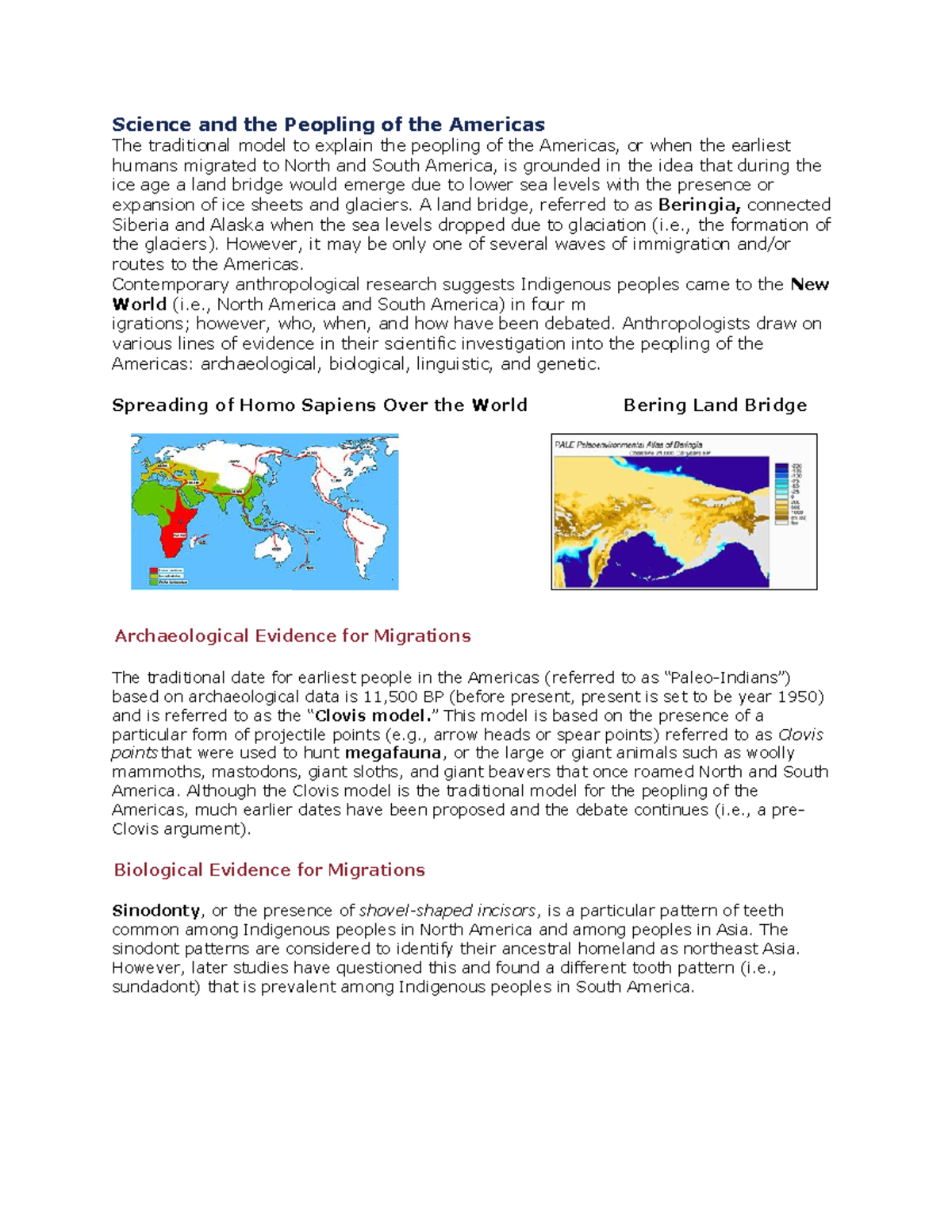 Science and the Peopling of the Americas - A land bridge, referred to ...