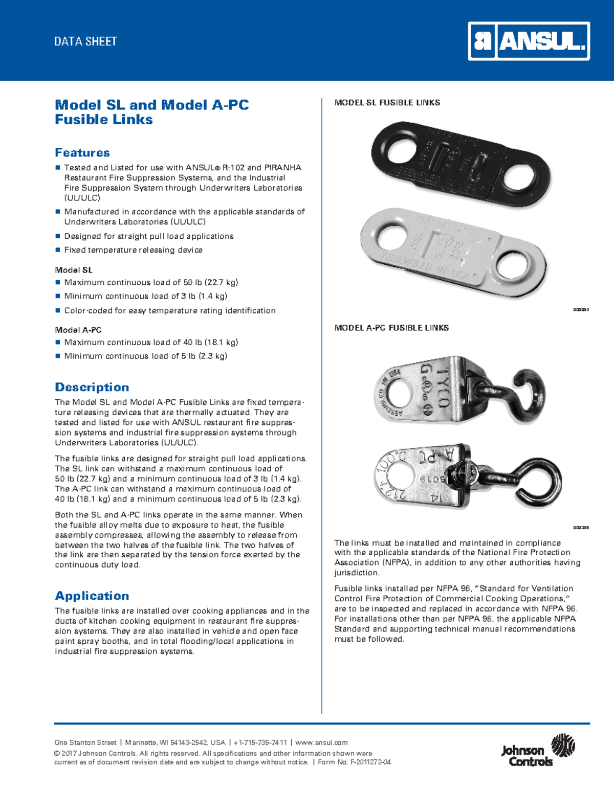 A-PC Fusible Datasheet - DATA SHEET One Stanton Street | Marinette, WI ...