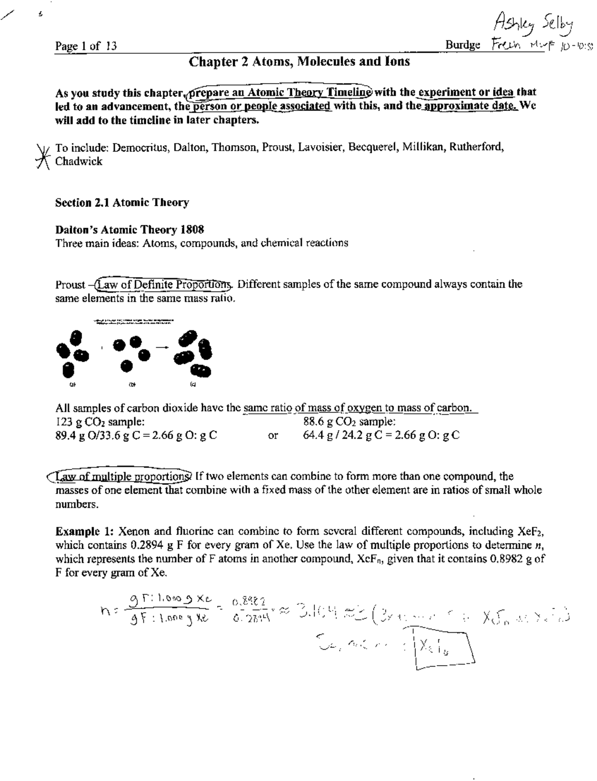 Chapter 2 Guided Notes - Page 1 of 13 Burdge jO-'o:s) Chapter 2 Atoms ...