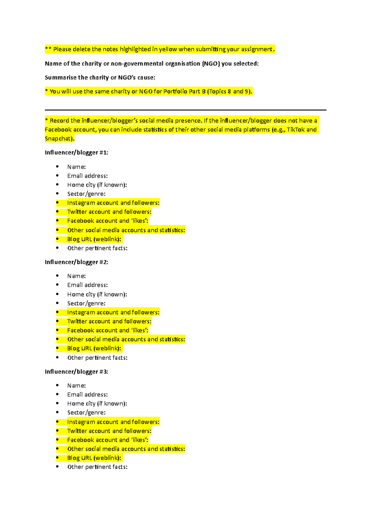 2021 COM101 Topic 8 - Influencer Relations (Template) - ** Please ...