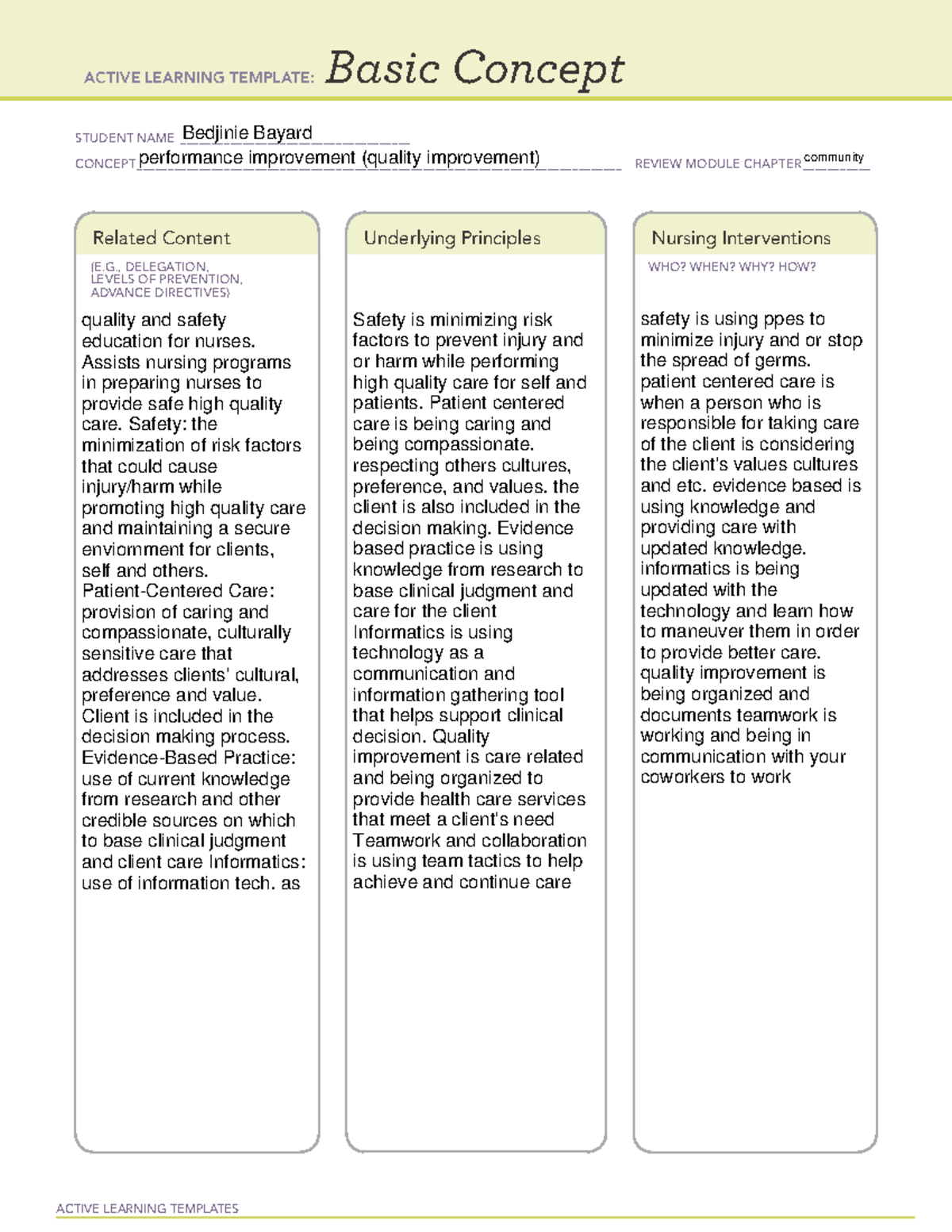 BC- Performance Quality Improvement - ACTIVE LEARNING TEMPLATES Basic ...