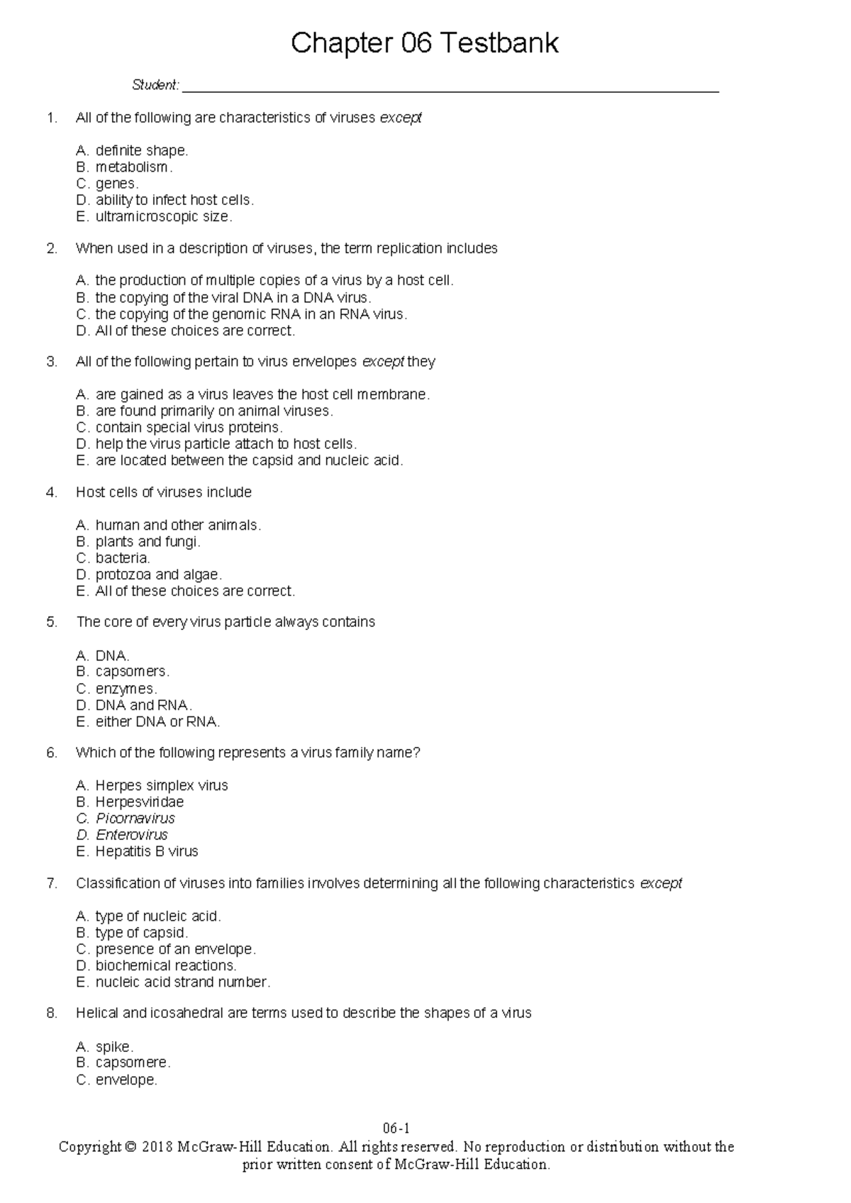 Chapter 06 Test Bank - Testbank - Chapter 06 Testbank Student: - Studocu