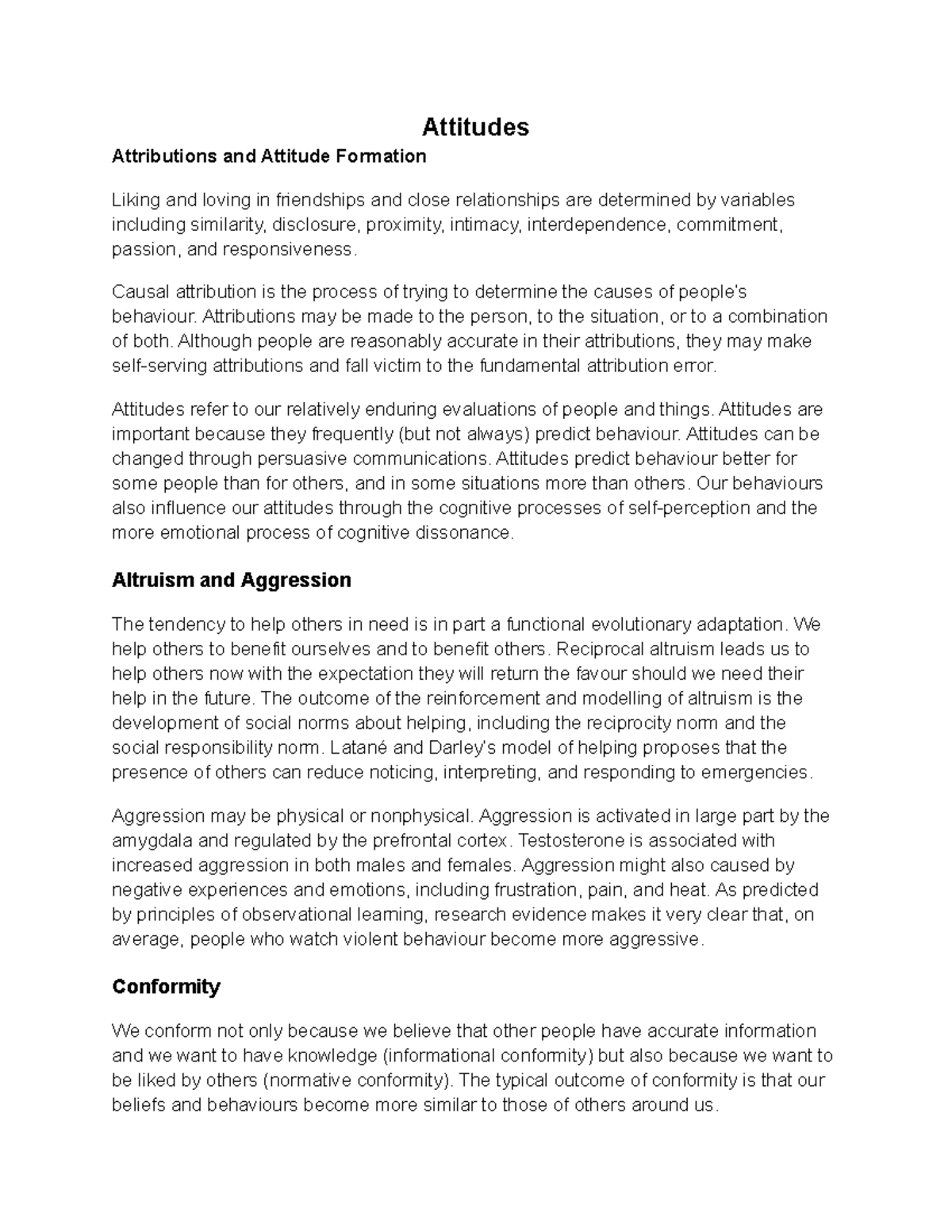 Attitudes - Treating Psychological Disorders - Attitudes Attributions ...