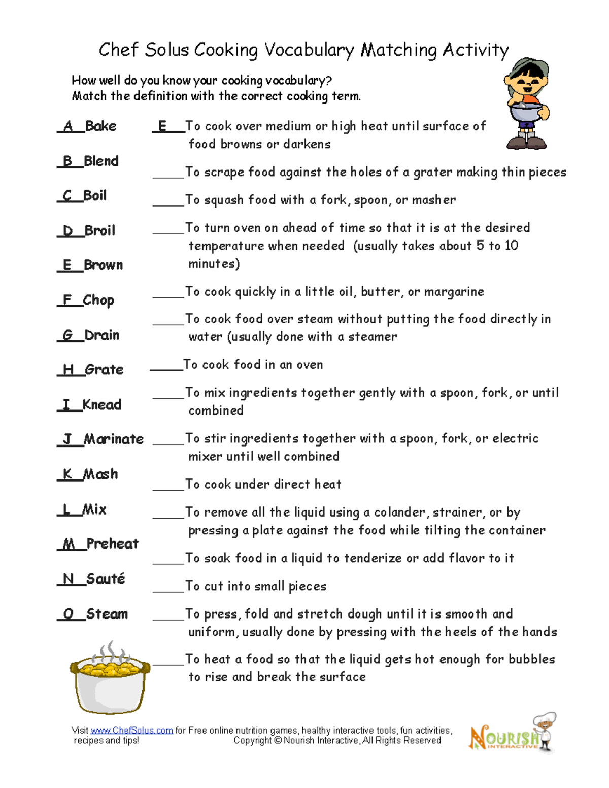 Gizmos exploration - How well do you know your cooking vocabulary ...