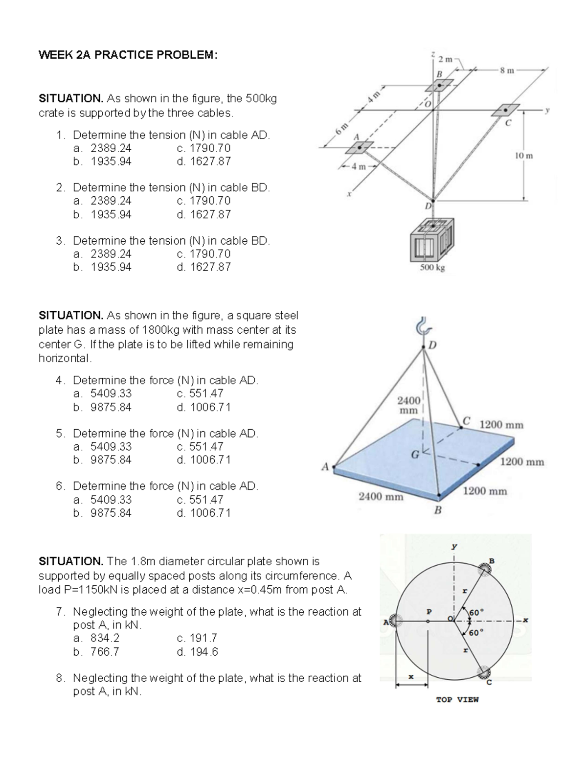 WK2A Equilibrium Forces 3D Inertia - WEEK 2A PRACTICE PROBLEM ...
