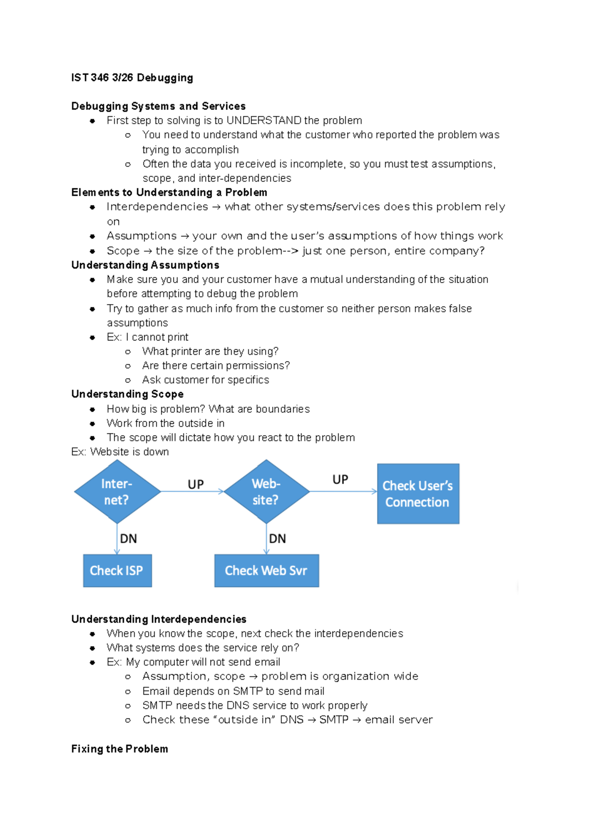IST 346 3/26 Debugging - IST 346 3/26 Debugging Debugging Systems and ...
