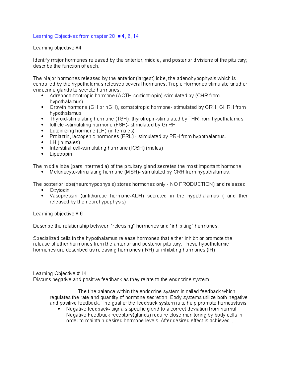 Ch 2o objectives - chapter 20 med surge objcective - Learning ...
