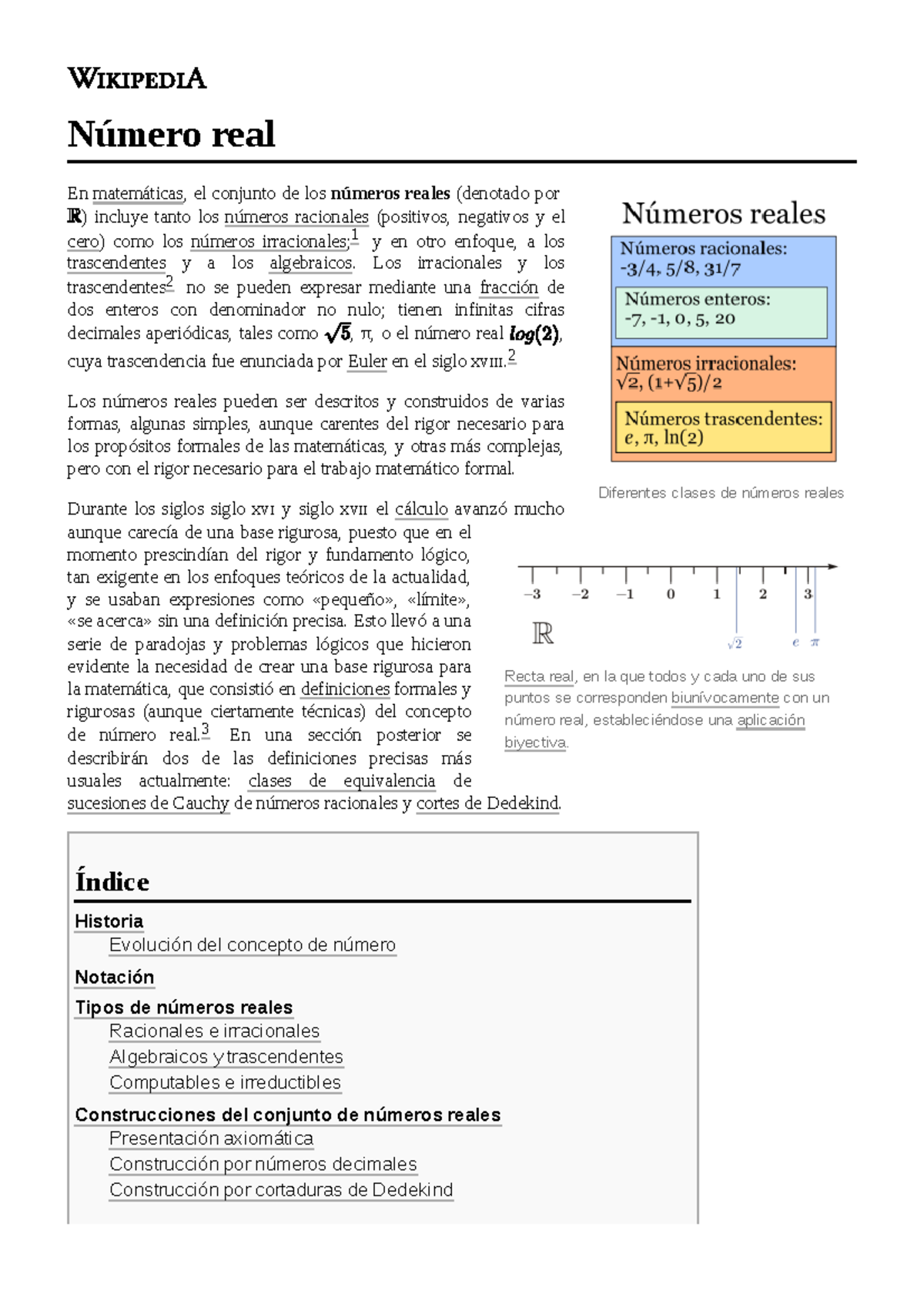 Número real - aaa - Diferentes clases de números reales Recta real, en ...