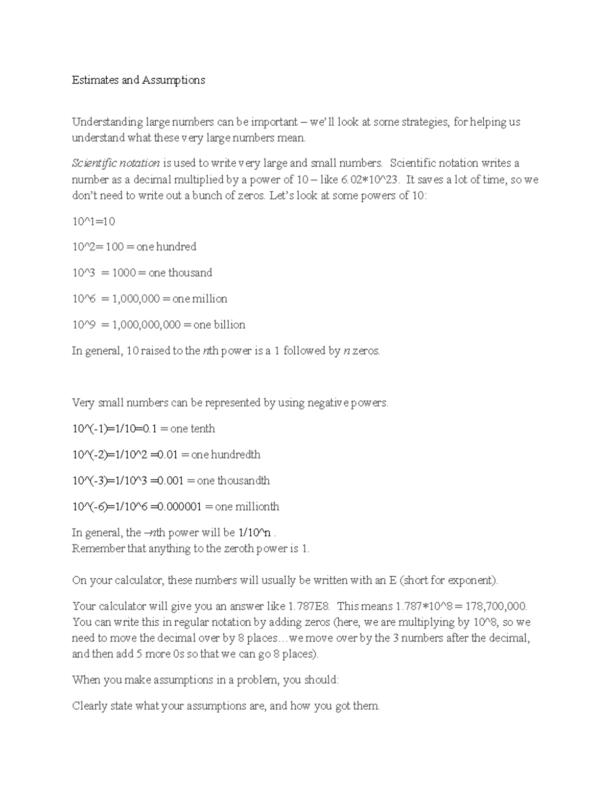 Estimates and Assumptions - Estimates and Assumptions Understanding ...