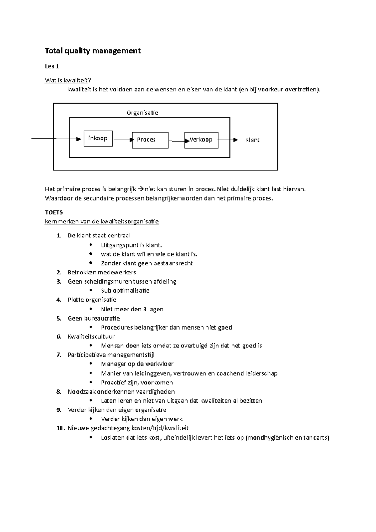 Total quality management aantekeningen - Total quality management Les 1 ...