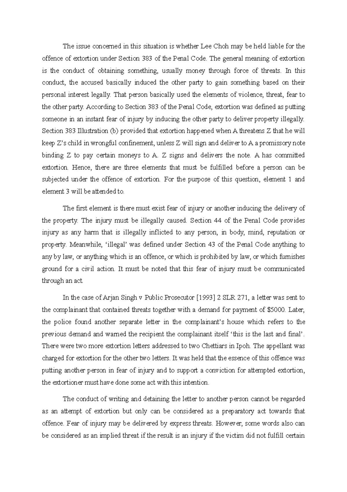 Theft, Robbery, Extortion Assignment Criminal Law II - UiTM - Studocu