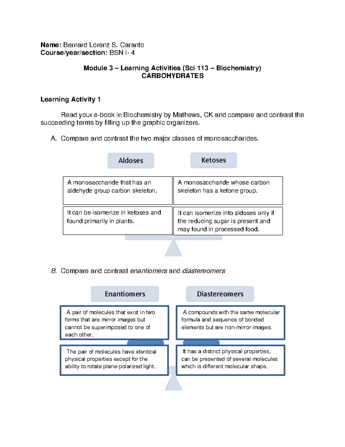 Module-3- Caranto, Bernard Lorenz S. Biochem Learning Activities-Sci ...