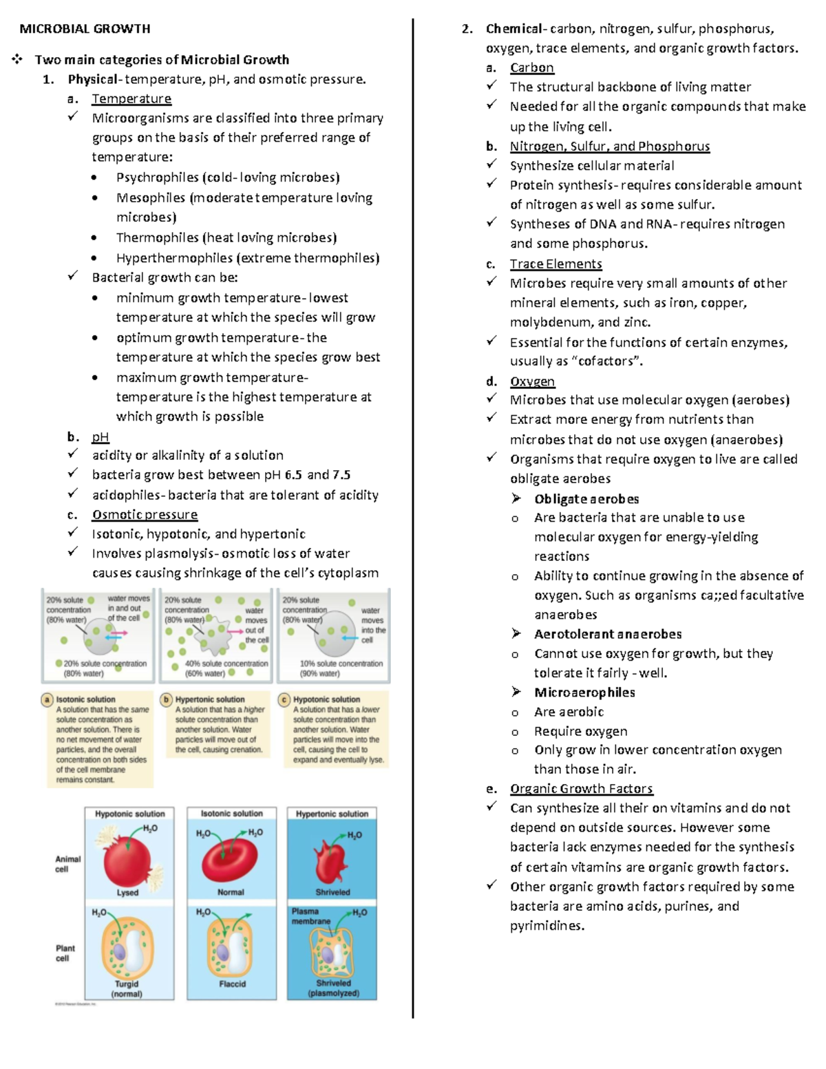 Microbiology - About microbial growth - MICROBIAL GROWTH Two main ...