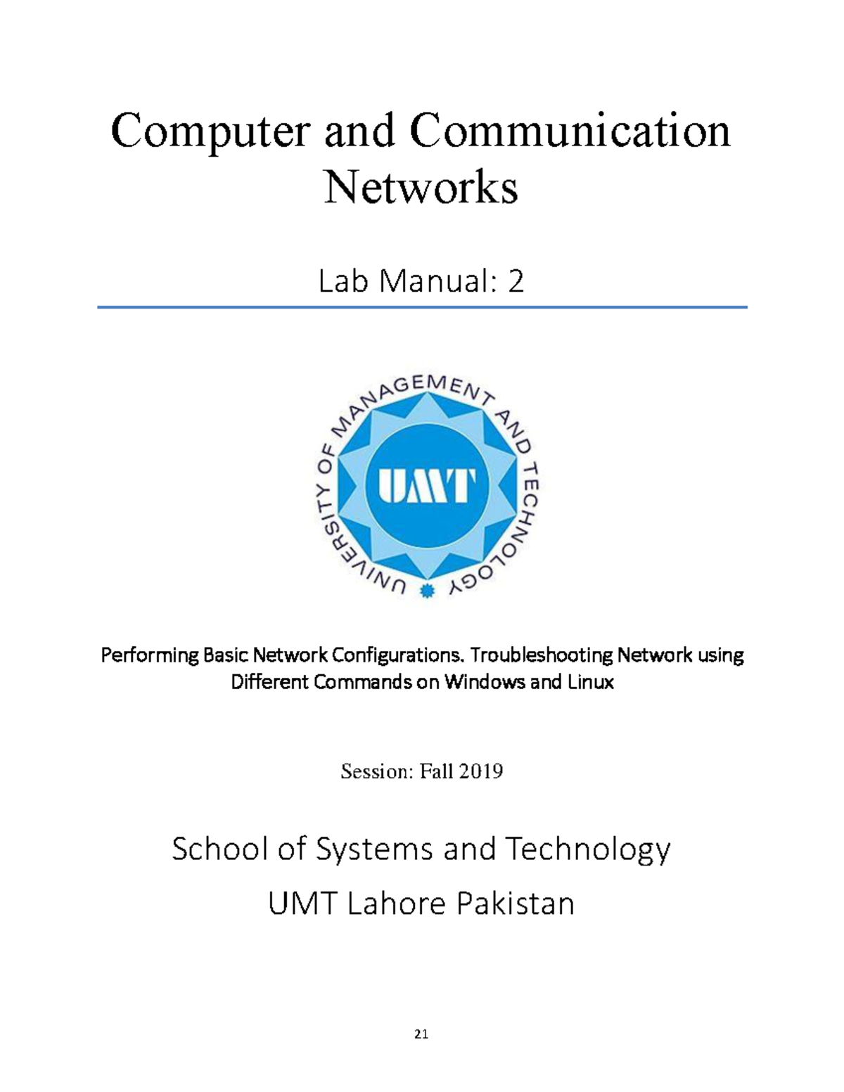 CN LAB-2 - Computer and Communication Networks Lab Manual: 2 Performing ...