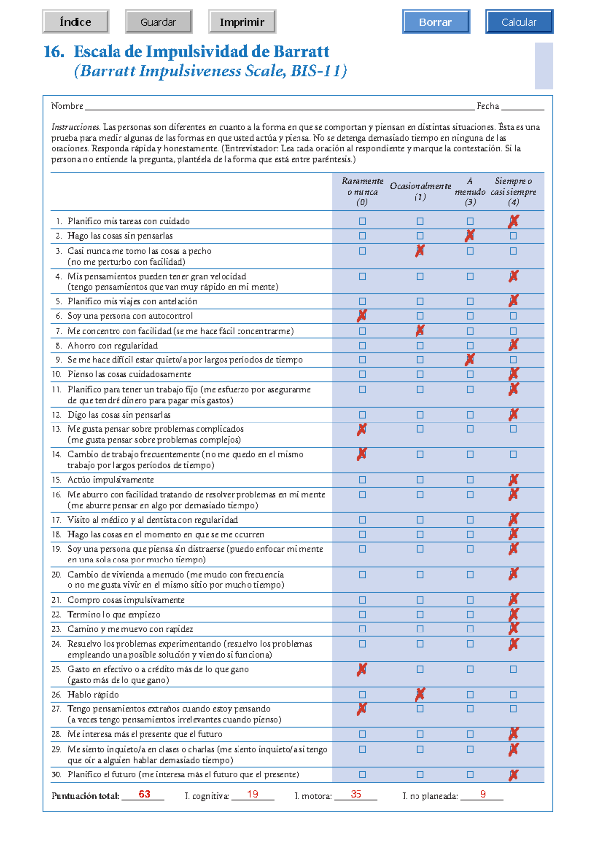 Escala-de-Impulsividad-de-Barrat-BIS-11 (1) - Nombre - Studocu