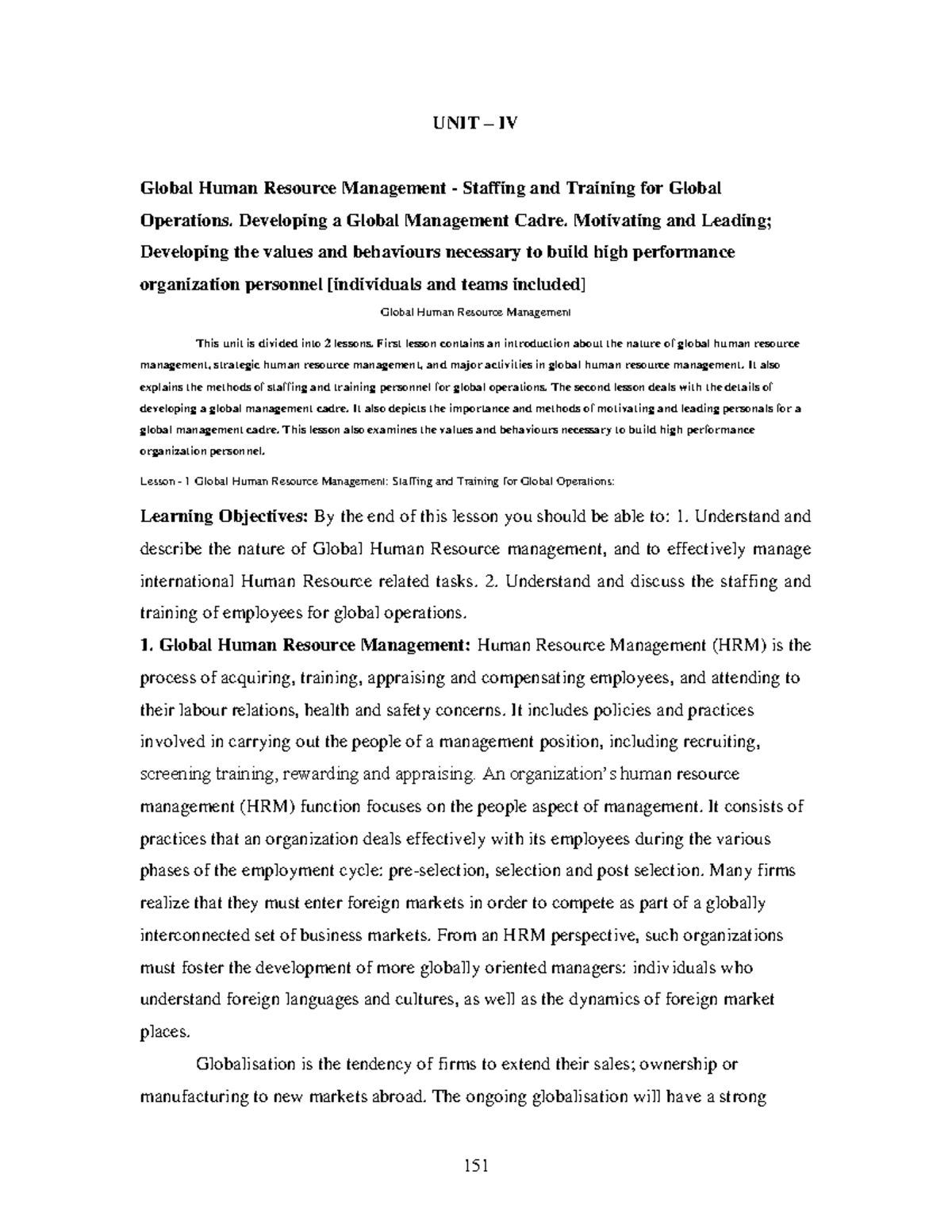 CCB(U4) - Cross Cultural Management Lecture Materials - UNIT – IV ...
