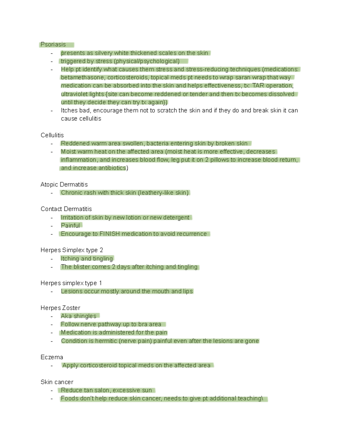 Untitled document - Notes - Psoriasis - presents as silvery white ...