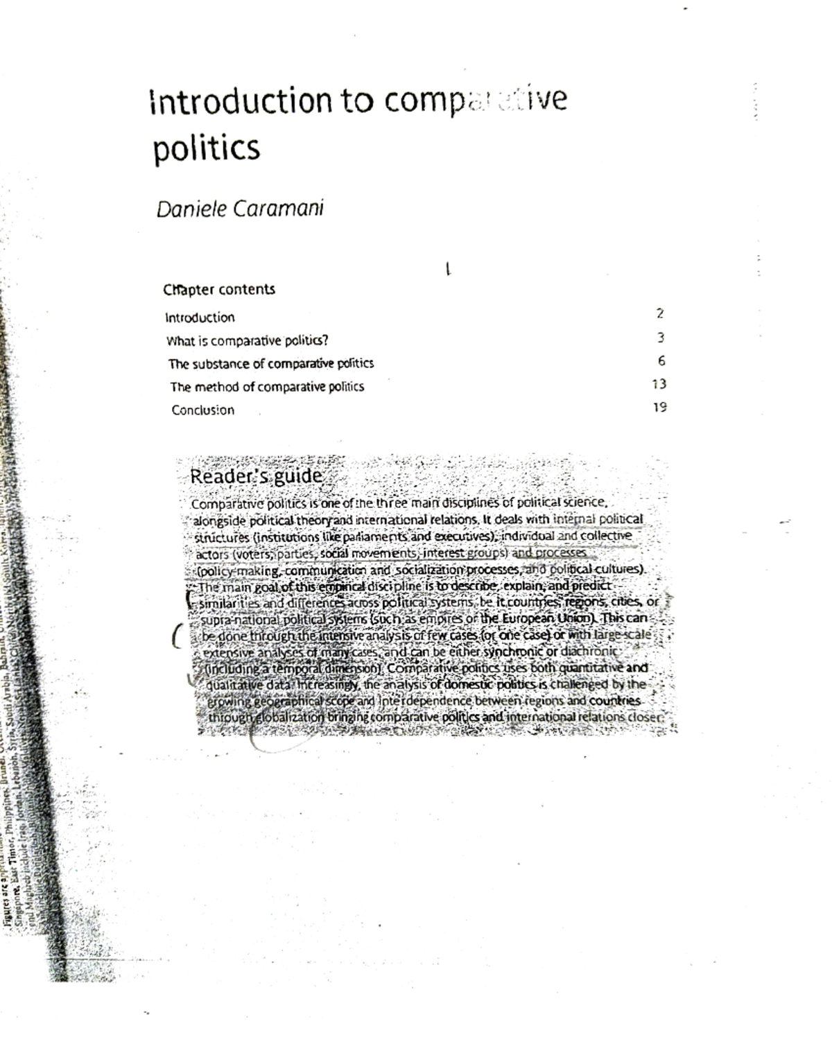 Adobe Scan 30-Aug-2022 - introductionto compive politics Daniele Caramani Chapter contents - Studocu