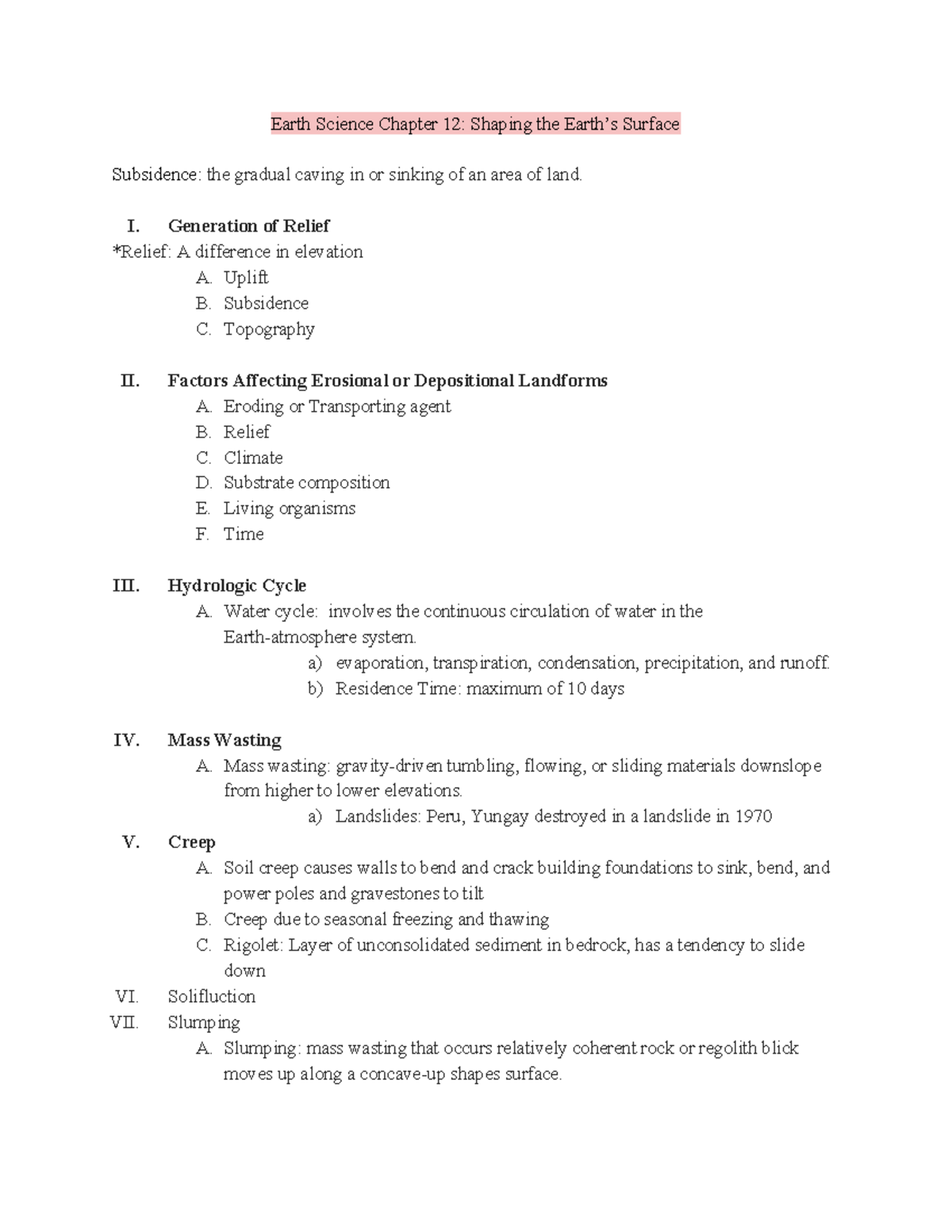 Earth Science Chapter 12 Shaping the Earth’s Surface - Earth Science ...