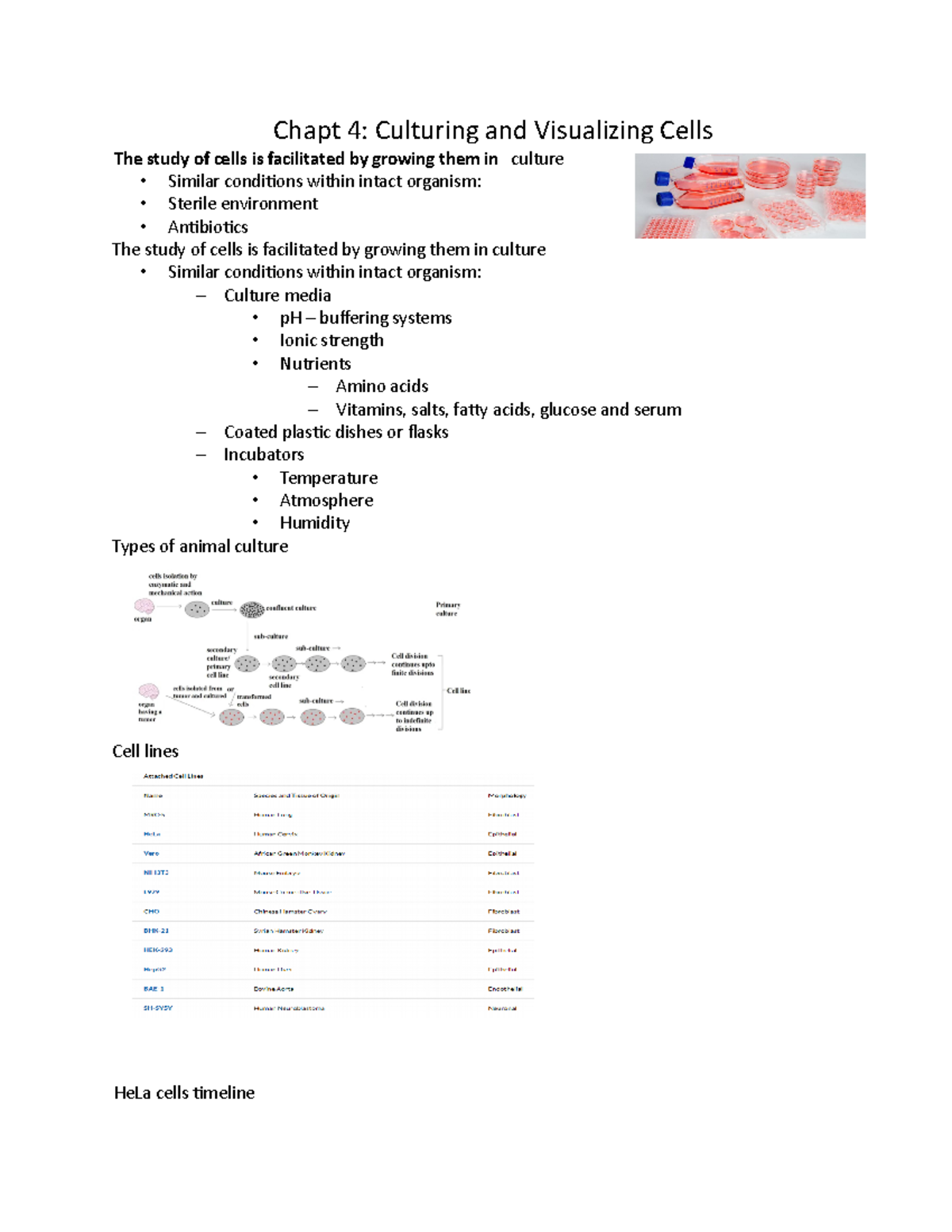 Cap 4. Culturing and Visualizing Cells - Chapt 4: Culturing and ...