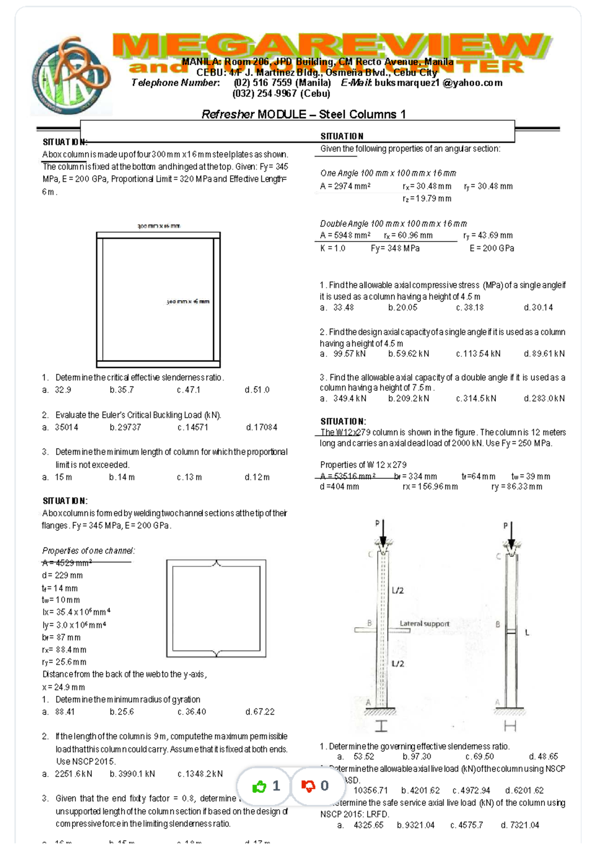Refresher-module-11-s21-steel-column-1pdf-version-1 compress - MANILA: Room 206, JPD Building ...