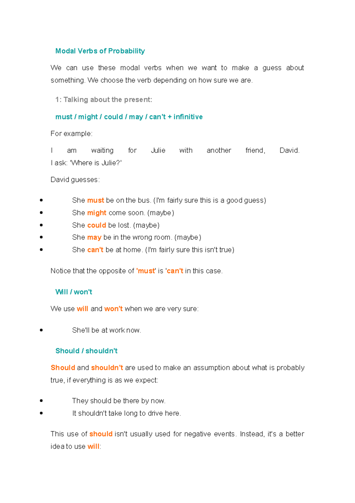 English hiberno 2 - uujyyg,hjgn,hg - Modal Verbs of Probability We can ...