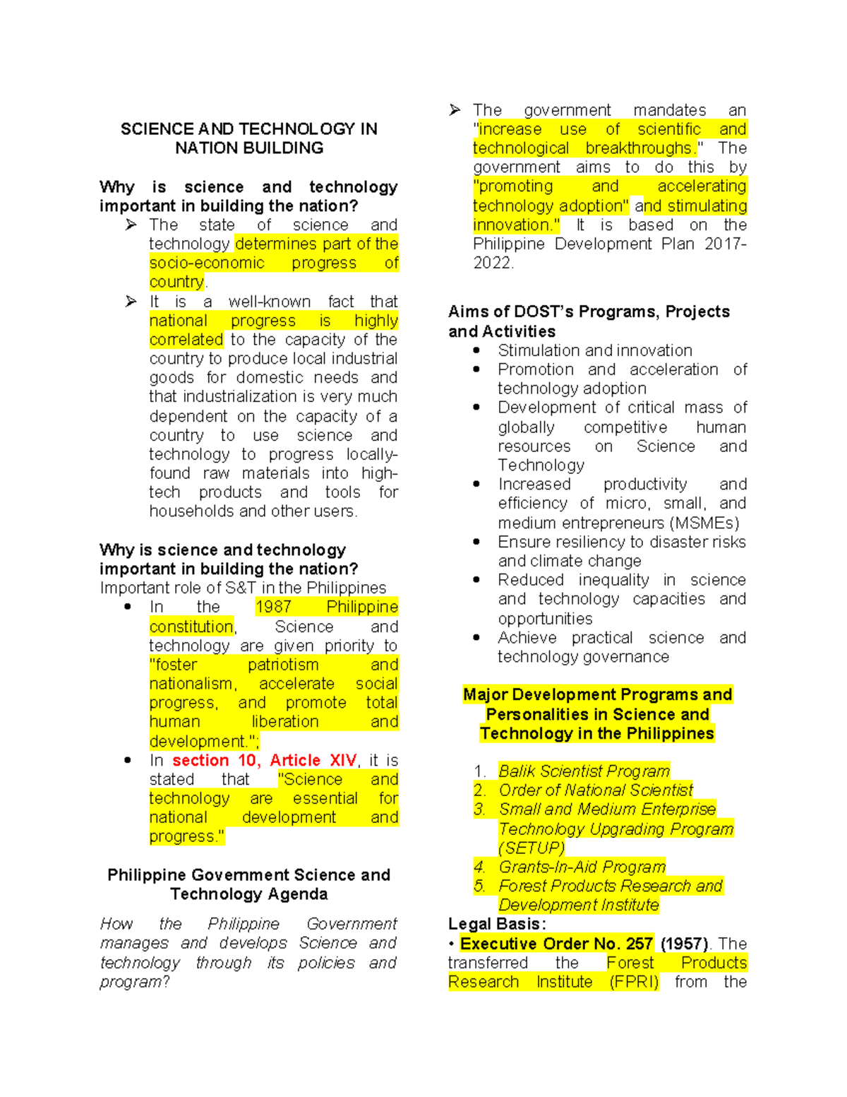 Chapter 3 STS - SCIENCE AND TECHNOLOGY IN NATION BUILDING Why is ...