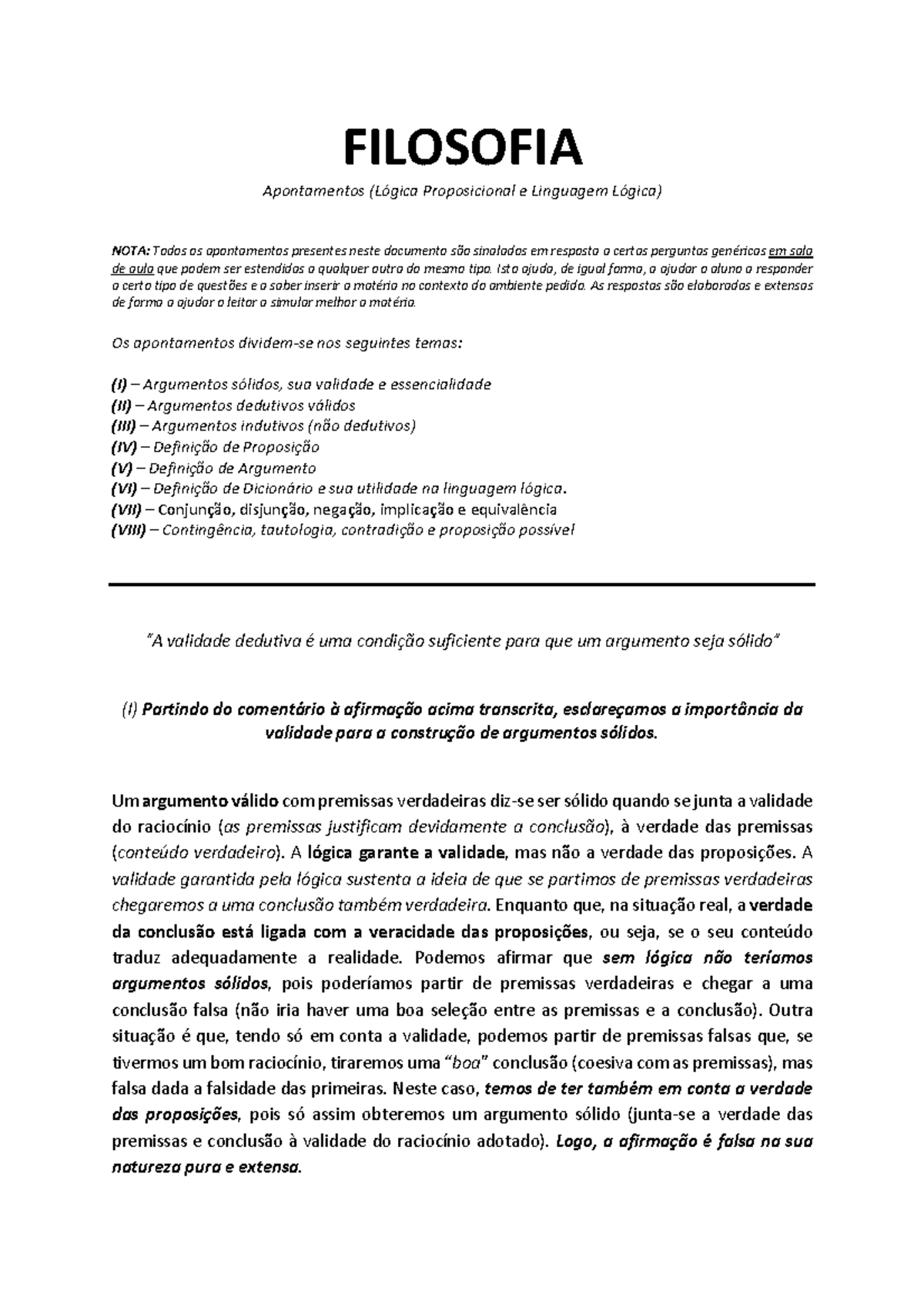 Filosofia - Lógica Proposicional - Warning: TT: undefined function: 32 Warning: TT: undefined ...