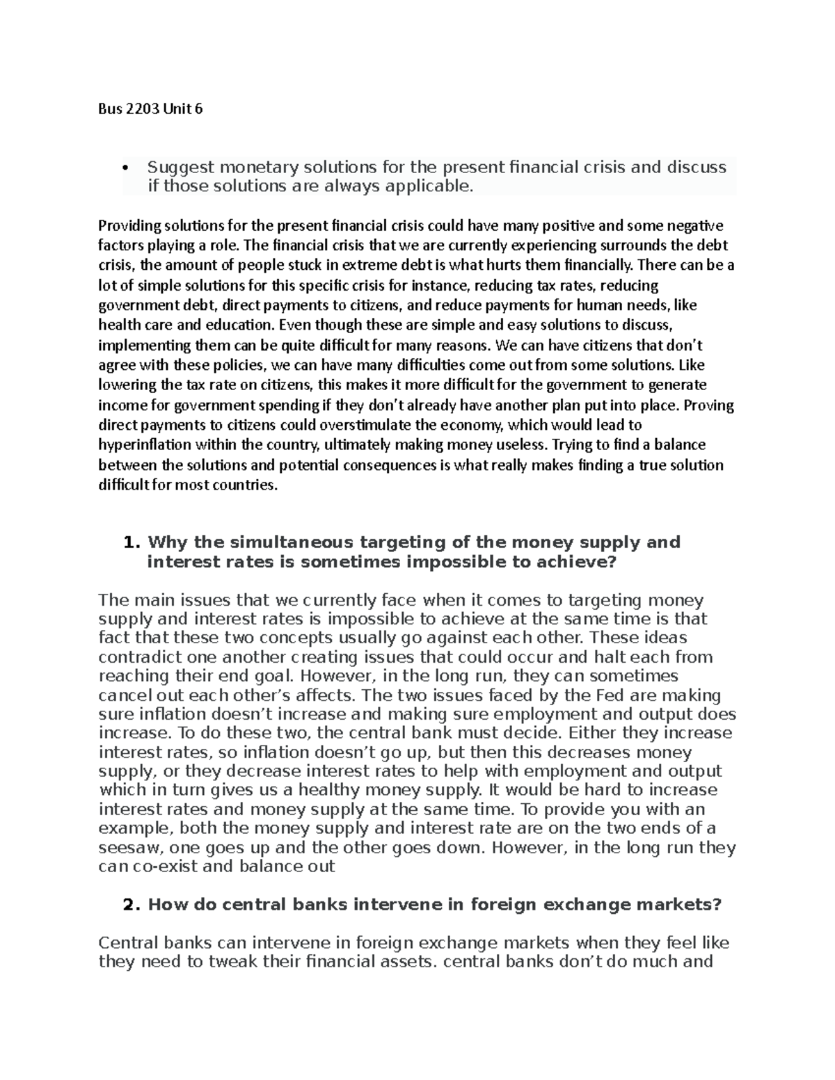 Bus 2203 Unit 6 - 2203 unit 6 - Bus 2203 Unit 6 Suggest monetary ...