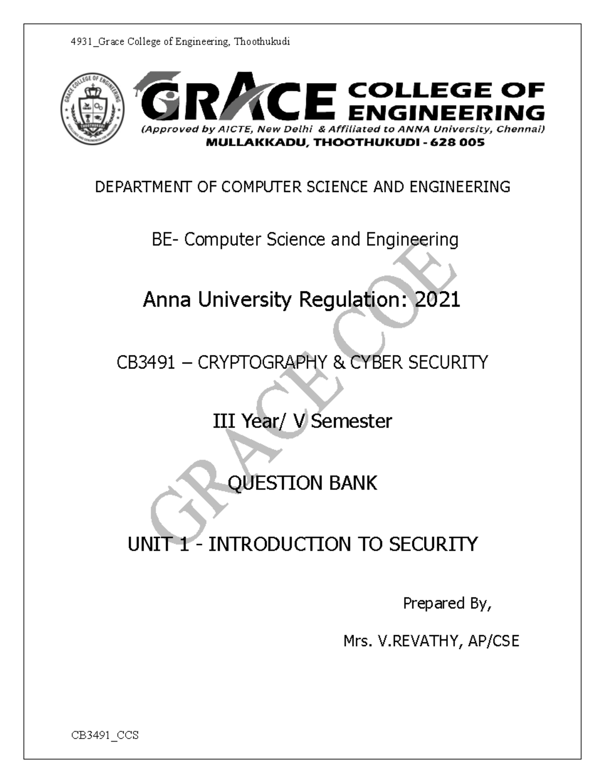 III CSE CB3491 CCS QB UNIT 1 - 4931_Grace College of Engineering ...
