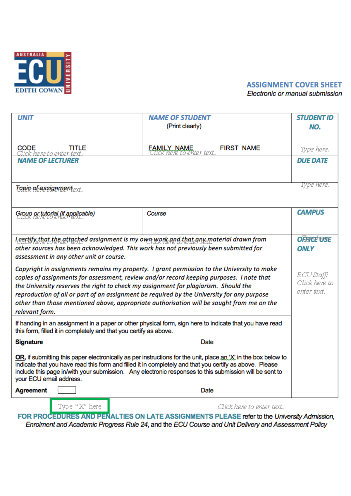 Basic Report Format 2 - Click here to enter text. Type here. Click here ...