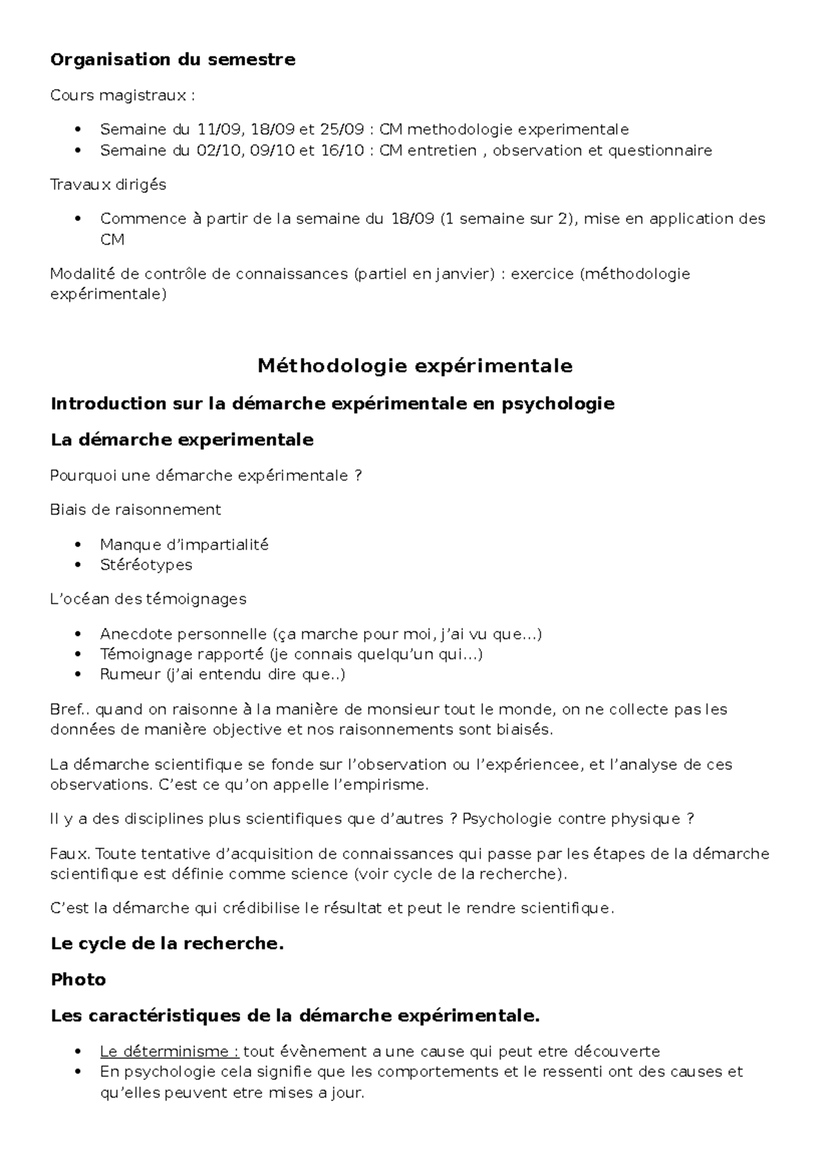 Introduction sur la démarche expérimentale en psychologie ...